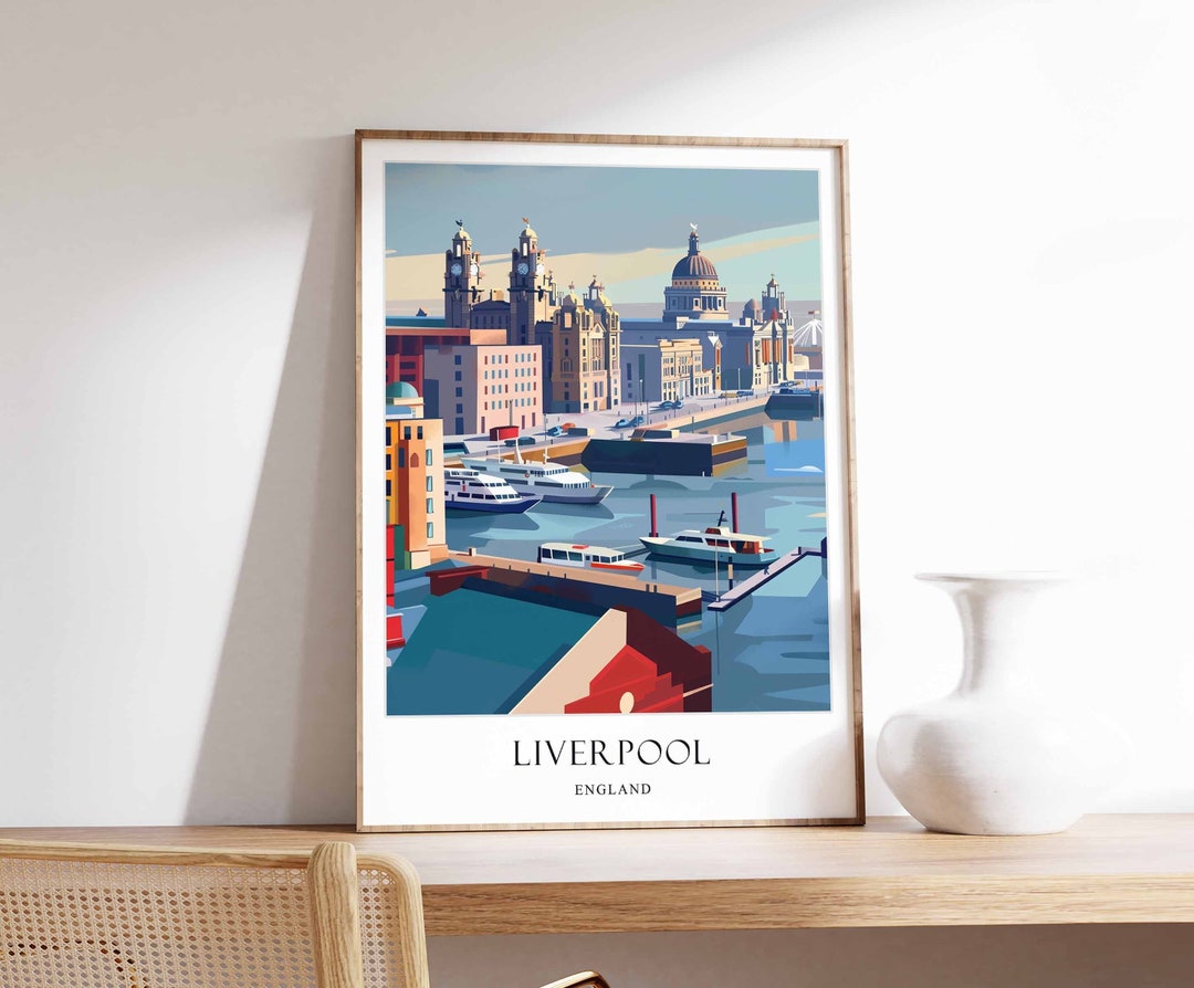 Liverpool Poster, England Poster, British Poster, Liverpool Cathedral ...