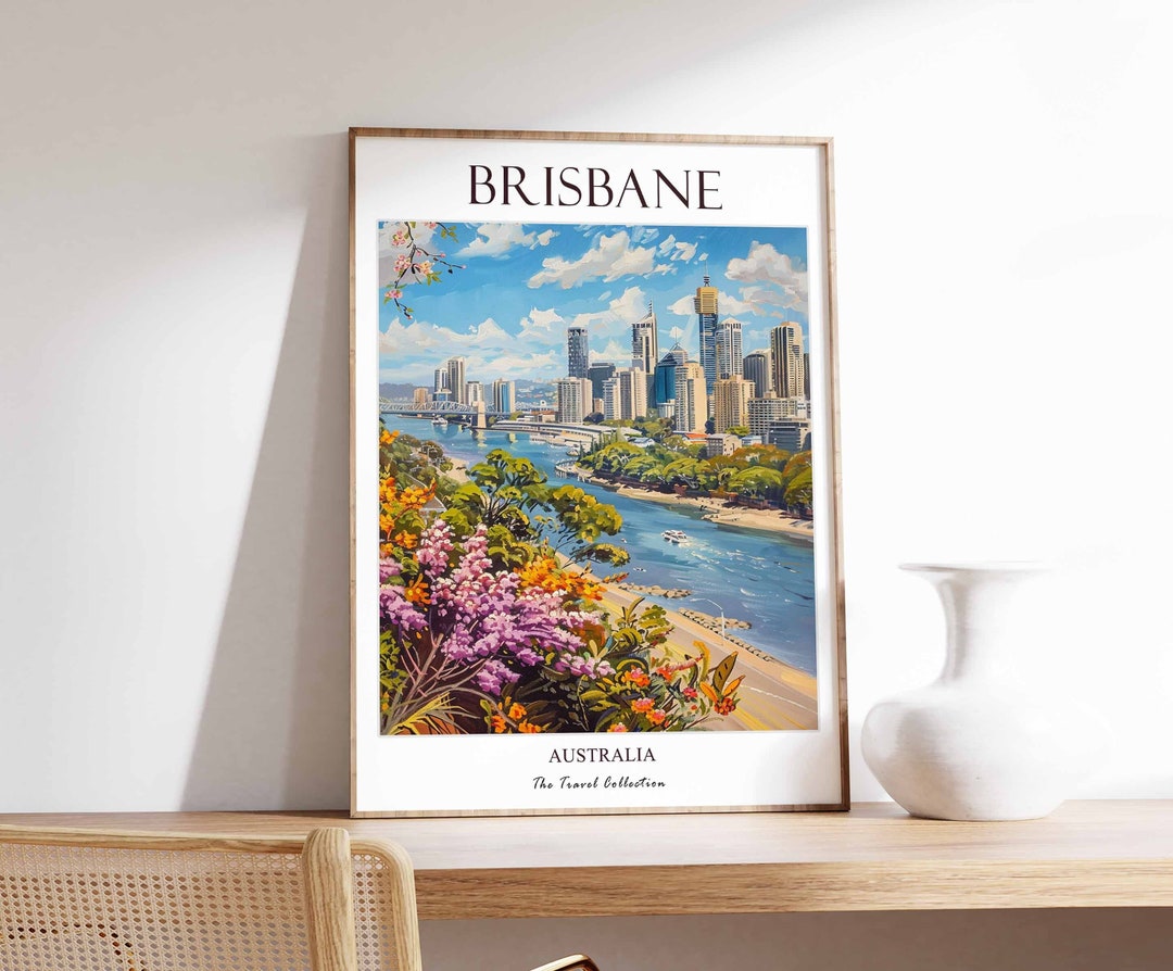 Brisbane Poster, Brisbane Print, Australia Travel Decor, Tropical Decor ...