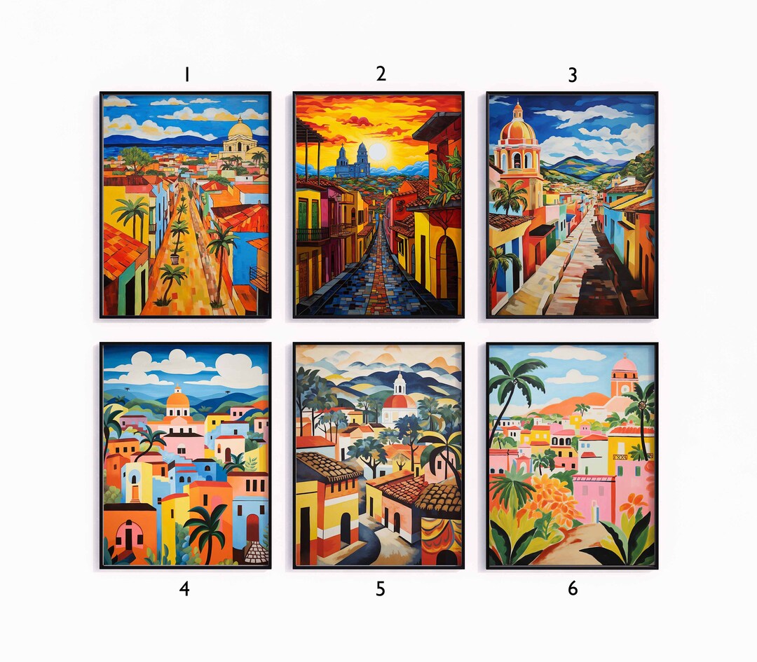 Nicaragua Poster Set, Latin America Travel Prints, Floral Art, South ...