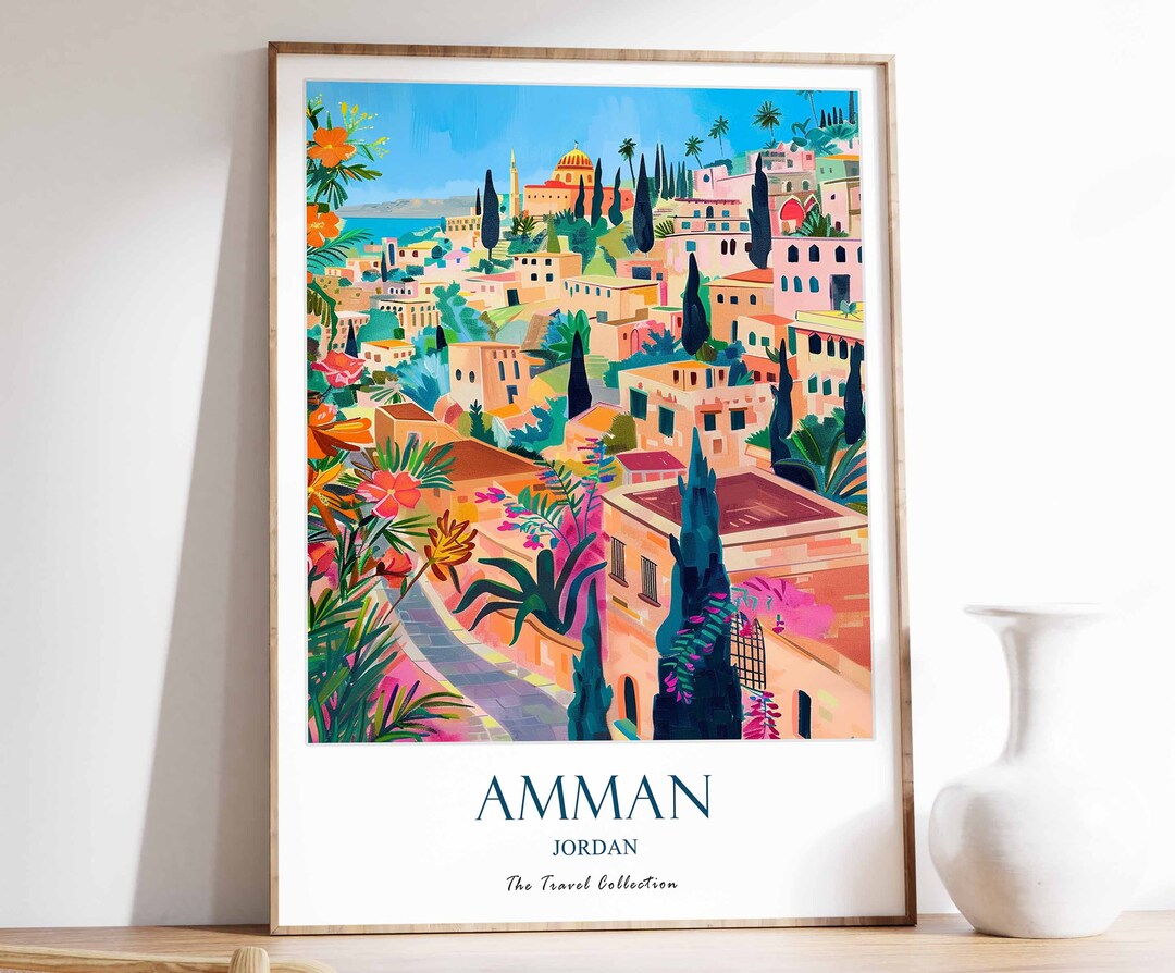 Amman Print, Amman Travel Poster, Jordan Travel Print, Islamic Decor ...