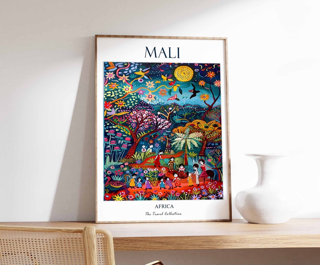 Mali Poster, Desert Poster, Sahara Poster, Mali Travel Poster, African ...