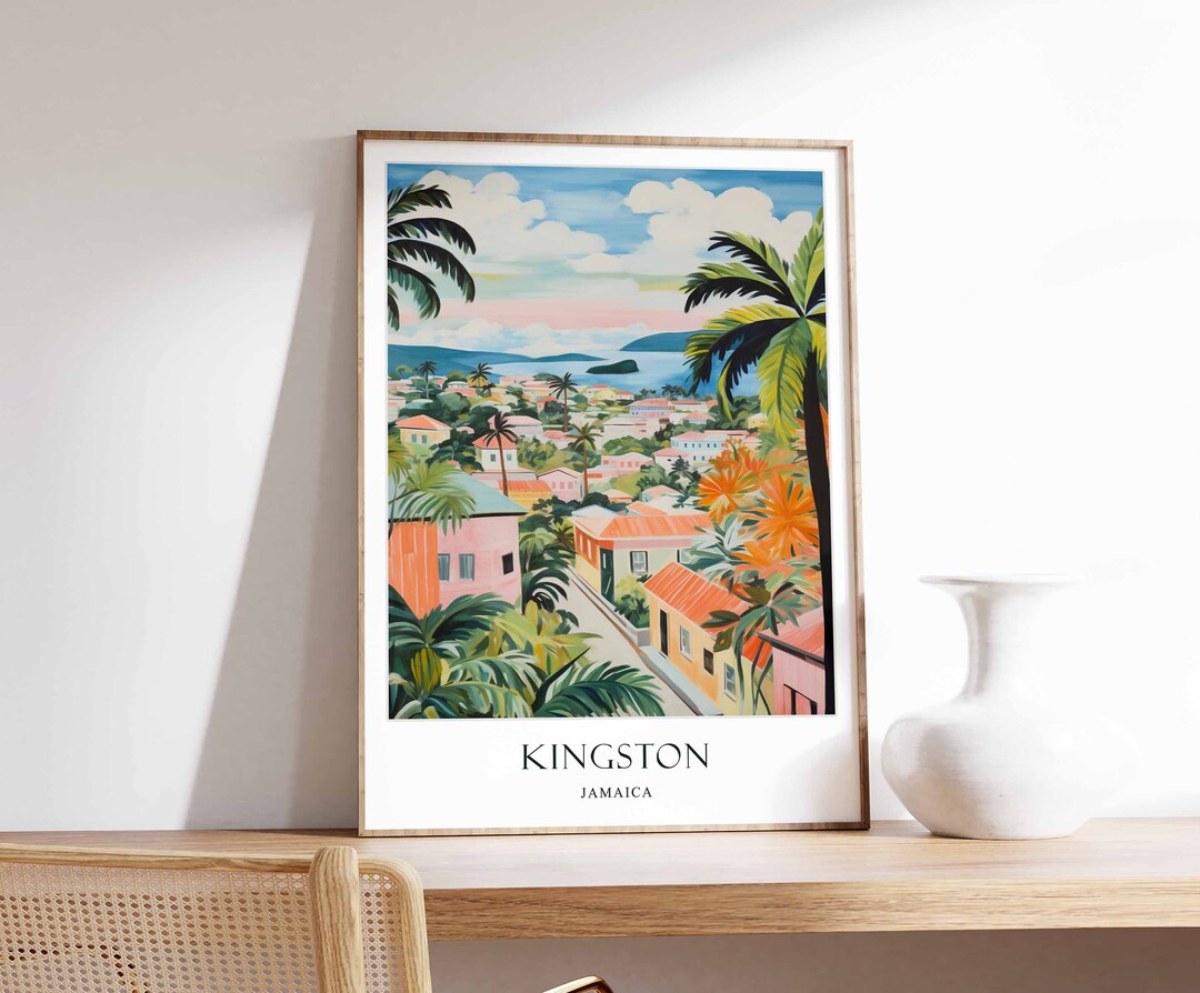 Kingston Poster, Jamaica Poster, Caribbean Poster, Caribbean Decor ...