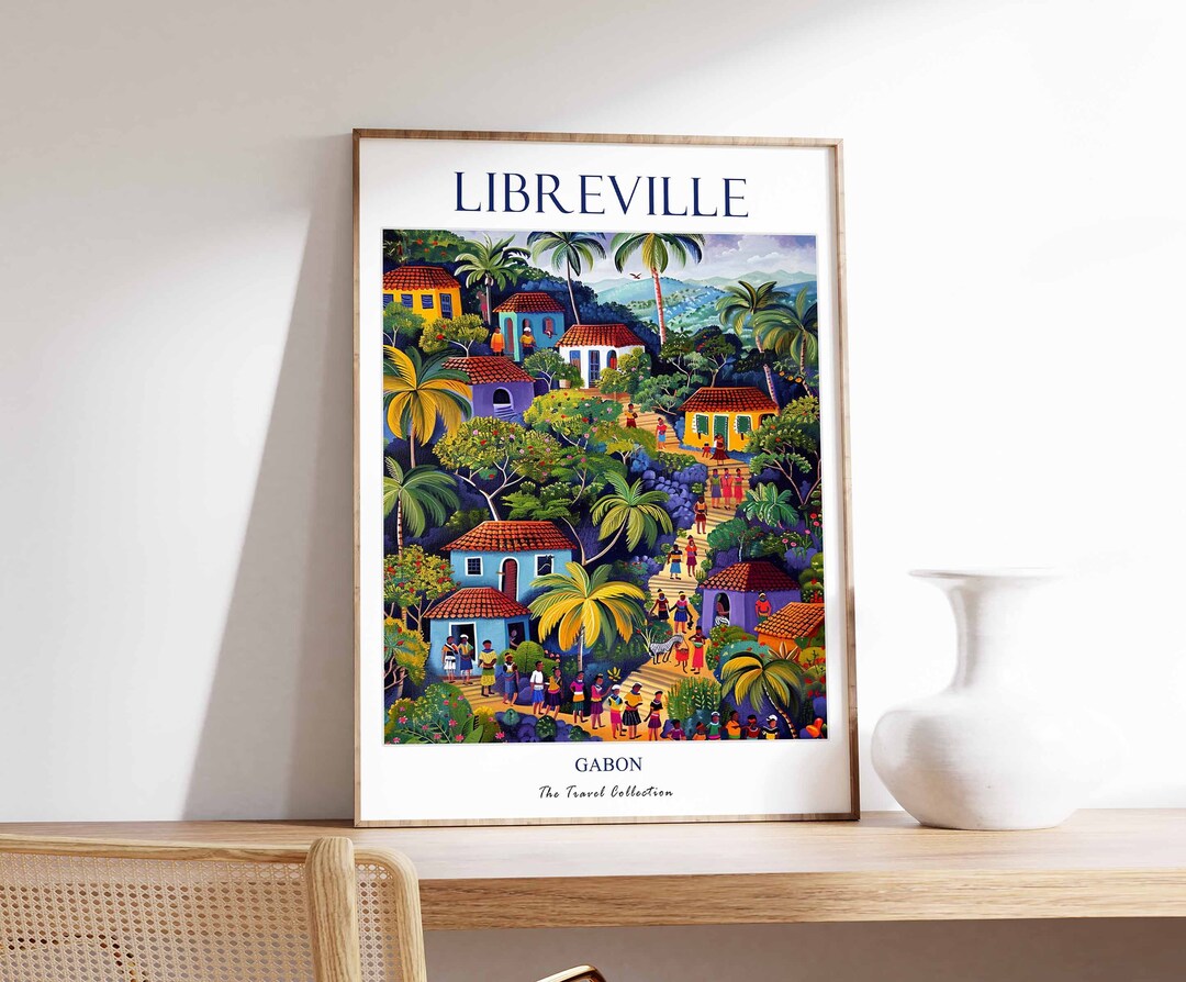 Libreville Poster, Gabon Poster, Africa Poster, African Print, Gabon ...