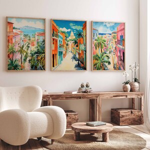 Set of 3 Cuba Travel Posters, Vintage Cuba Art, Havana Print, Caribbean ...