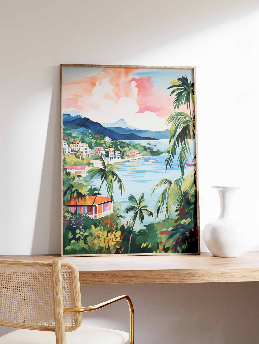 Jamaica Travel Poster, Jamaican Print, Caribbean Wall Art, Tropical ...
