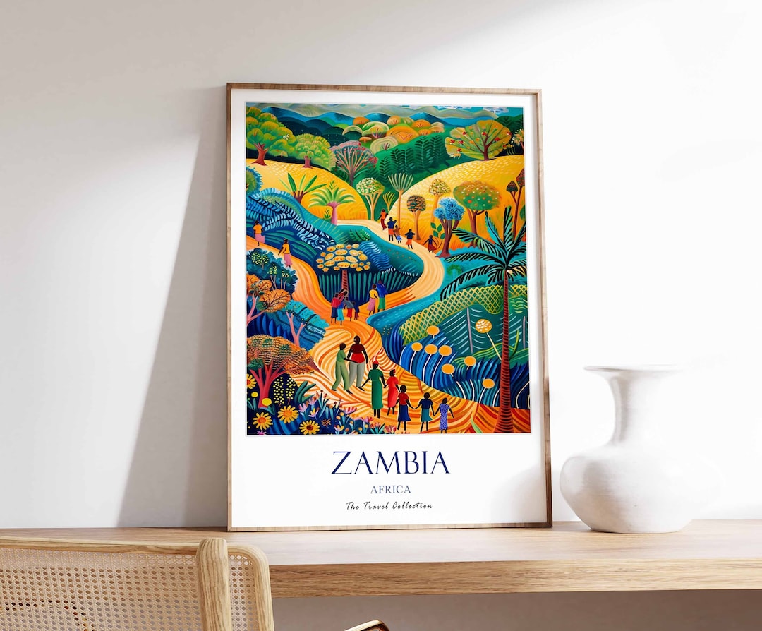 Zambia Poster, Zambia Wall Art, Beach Travel Poster, History Poster ...