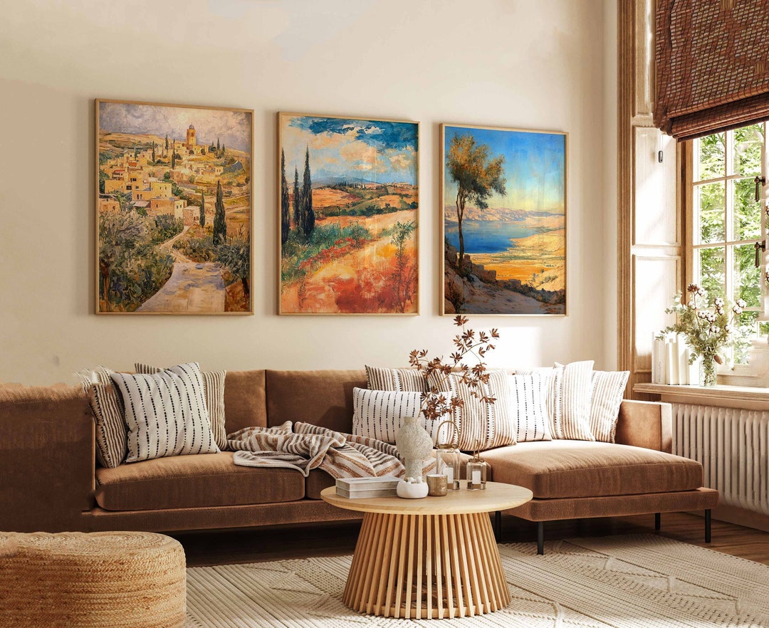 Set of 3 Israel Poster, Jerusalem Poster, Tel Aviv Poster, Middle East ...