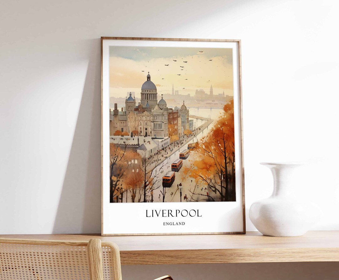 Liverpool Poster, England Poster, British Poster, Liverpool Cathedral ...