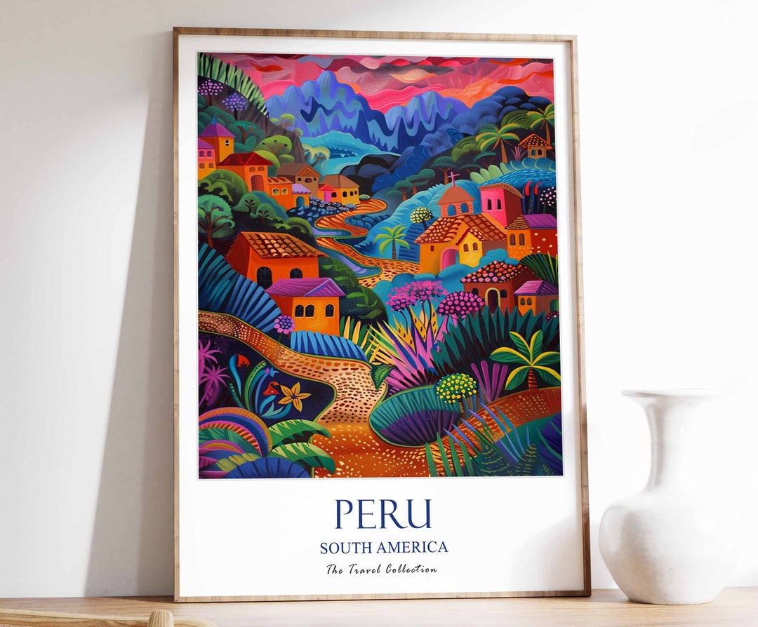 Peru Travel Poster, Peru Print, South America Travel Art, South ...
