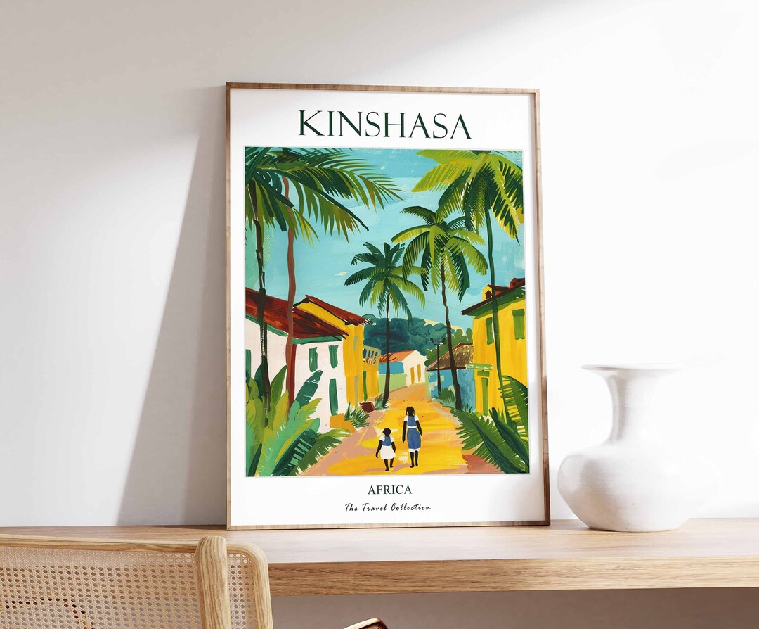 Kinshasa Poster, Congo Poster, Africa Poster, African Print, Kinshasa ...