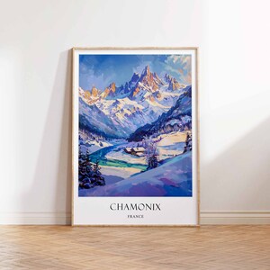 Chamonix Poster, France Poster, Alps Poster, Vintage Travel Art, Ski ...