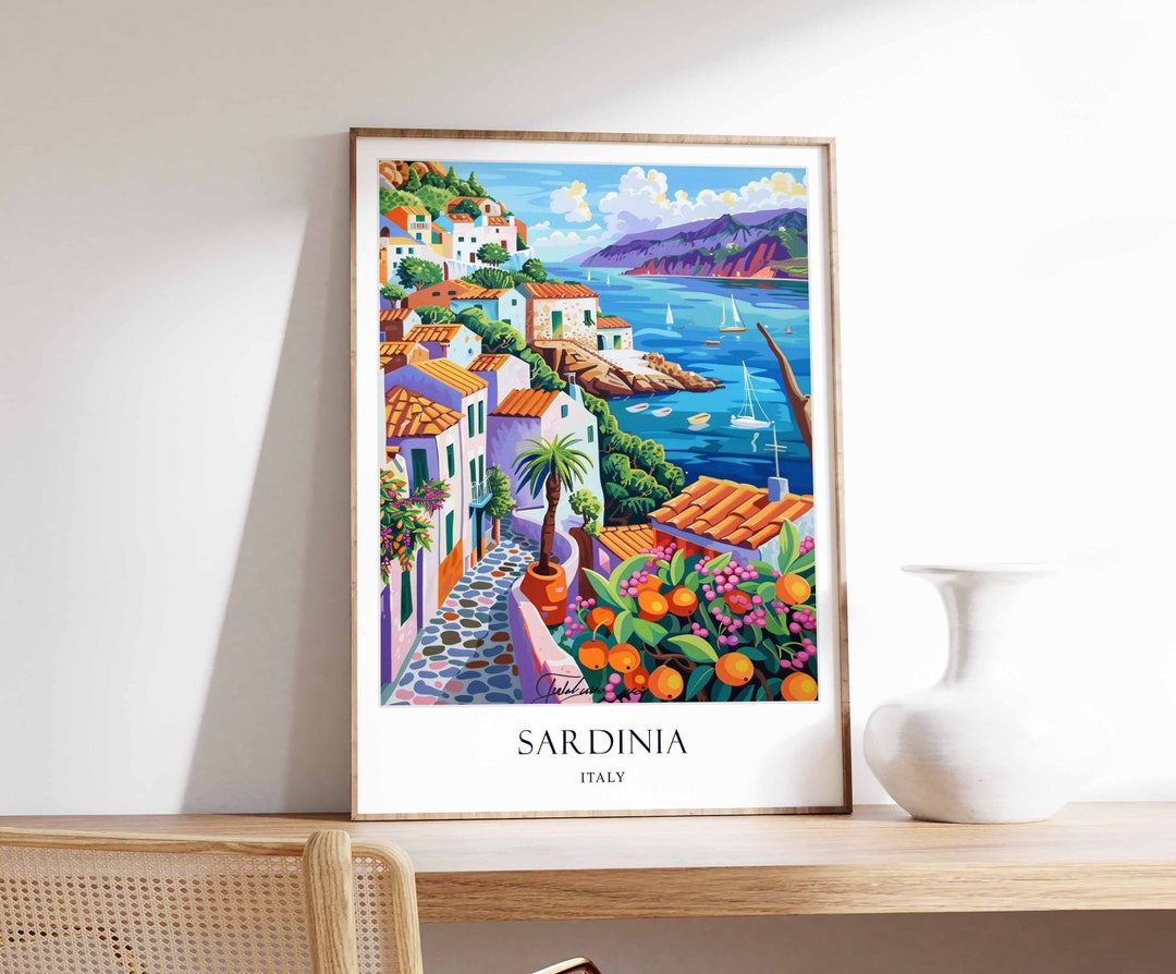 Sardinia Poster, Italy Poster, Mediterranean Poster, Coastal Decor ...
