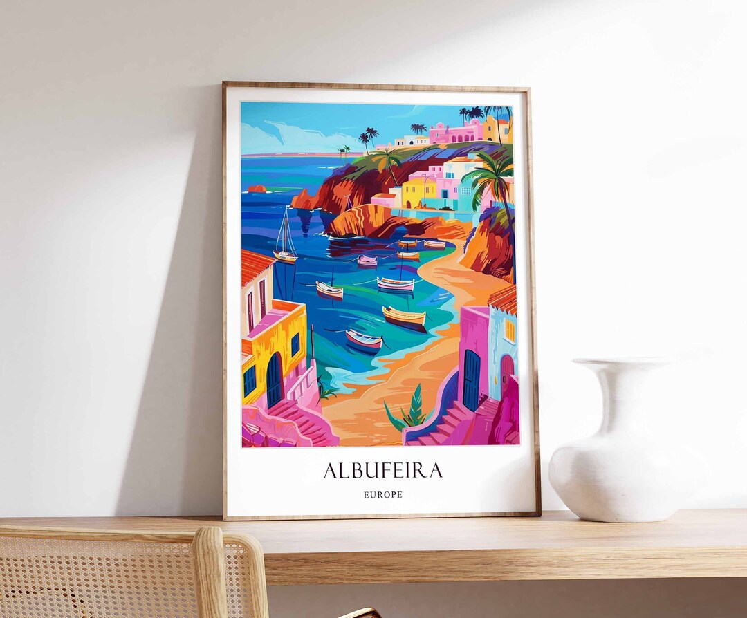 Albufeira Poster, Portugal Poster, Beach Poster, Travel Poster, Wall ...