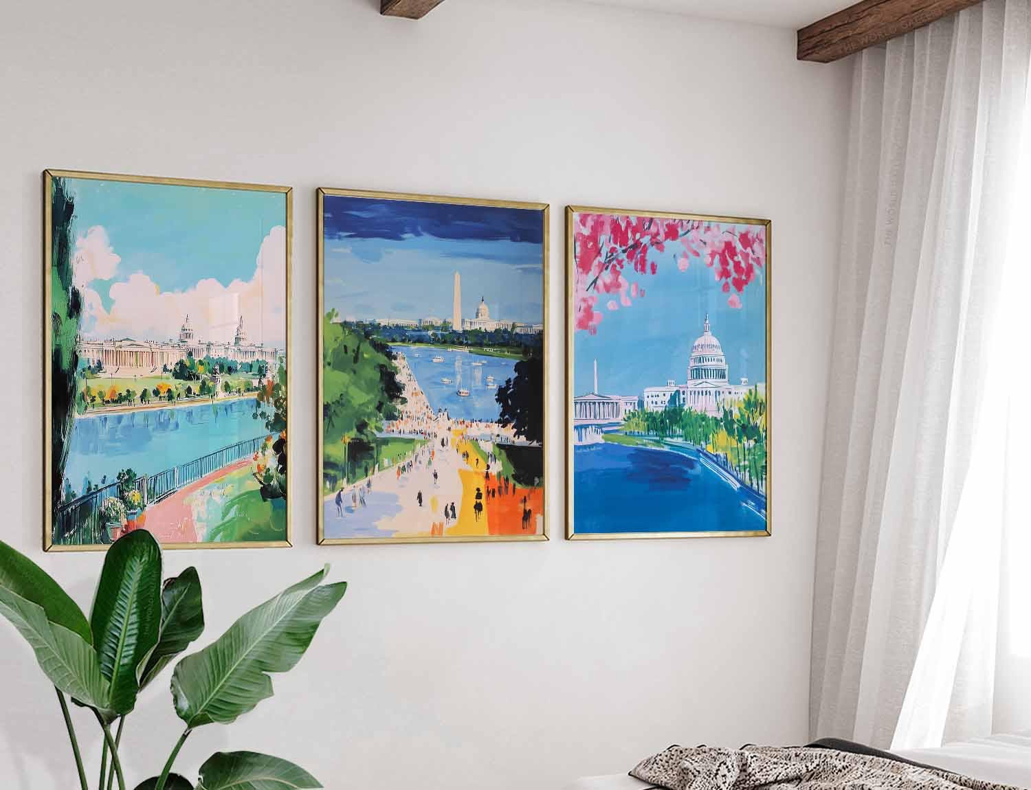 Set of 3 Washington DC Posters, USA Travel Prints, Capitol Wall Art ...