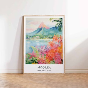 Moorea Poster, French Polynesia Poster, Tahiti Poster, Moorea Travel ...