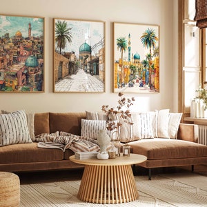 Set of 3 Baghdad Poster Set, Vintage Baghdad Art Set, Coastal Decor ...