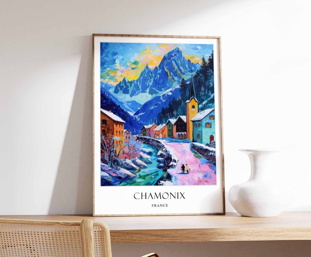 Chamonix Poster, France Poster, Alps Poster, Vintage Travel Art, Ski ...
