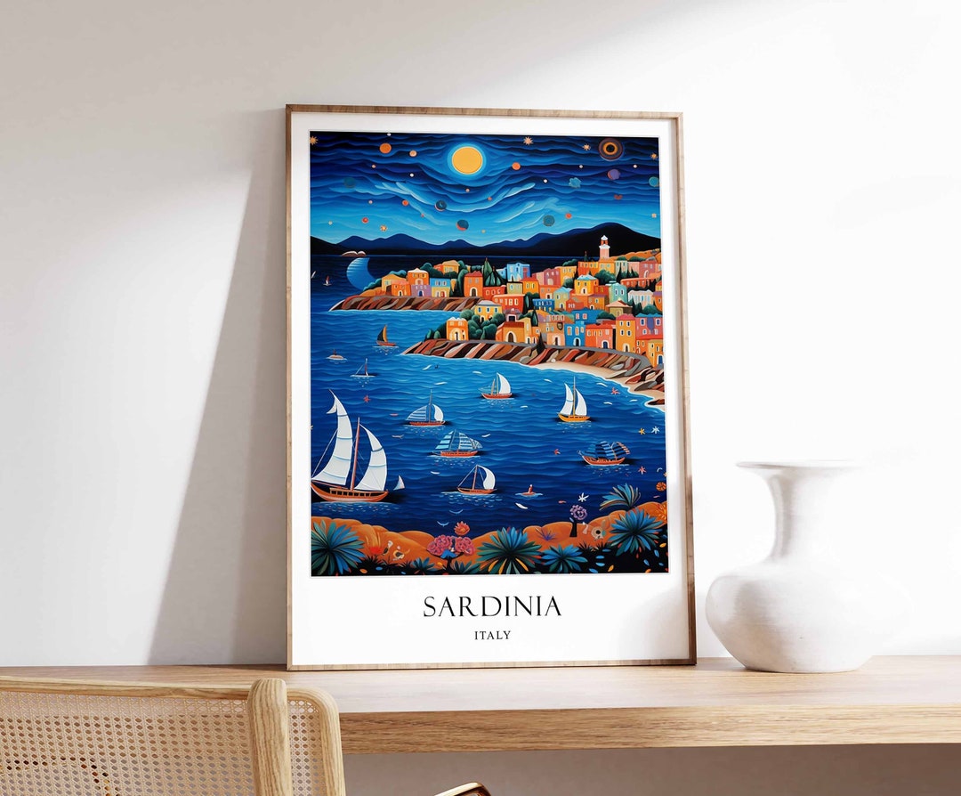 Sardinia Poster, Italy Poster, Mediterranean Poster, Coastal Decor ...