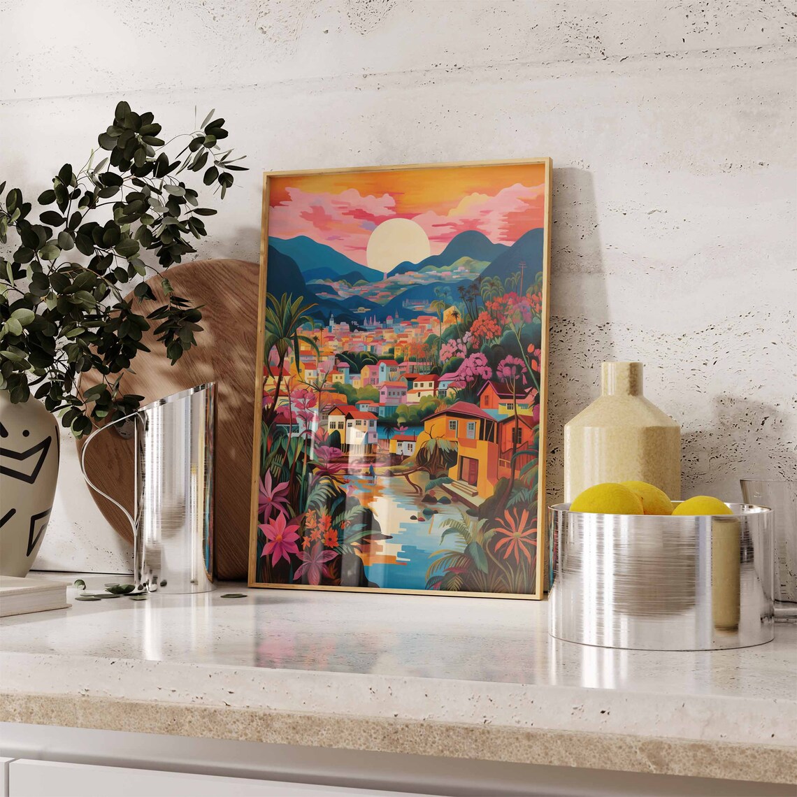 Colombia Travel Poster, Latin American Decor, Colombian Print, Floral ...