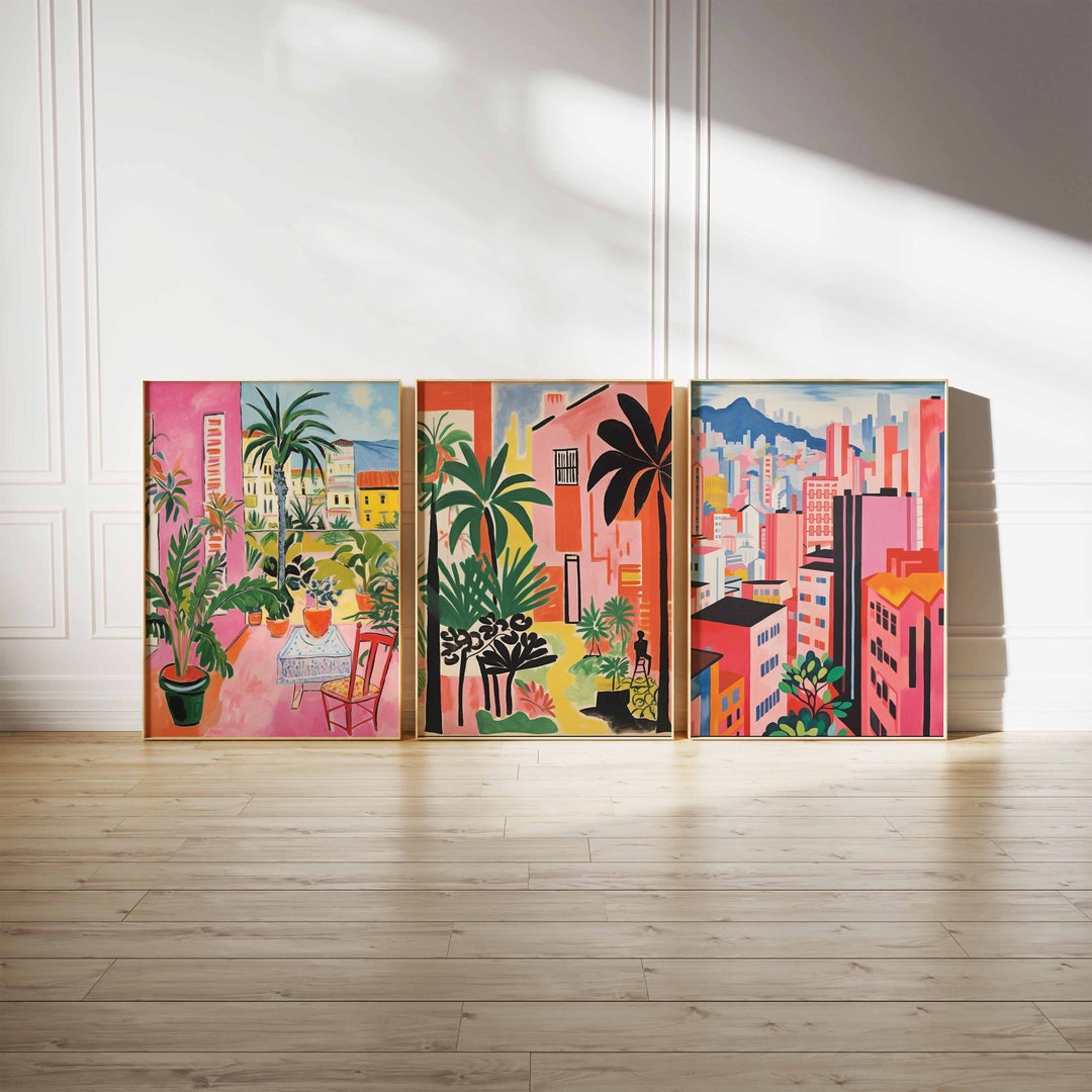 Set of 3 Sao Paulo Brazil Posters, Vintage Brazil Floral Prints ...