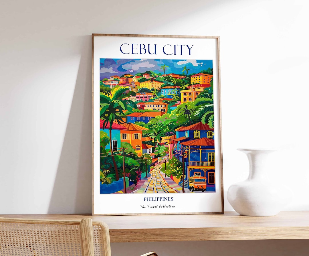 Cebu City Print, Cebu City Travel Poster, Philippines Poster, Botanical ...