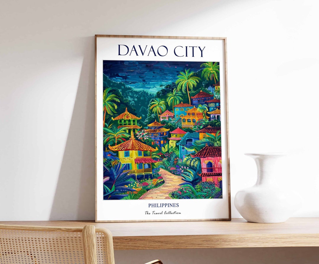 Davao City Print, Davao City Travel Poster, Philippines Poster ...