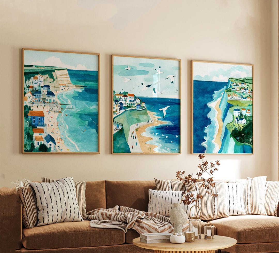 Set of 3 Hunstanton Travel Posters, Norfolk Coastal Wall Art, UK ...