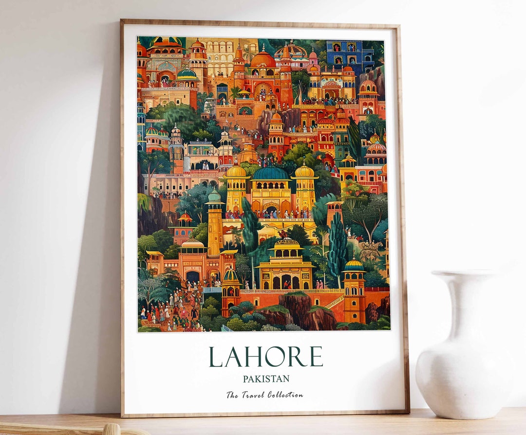 Lahore Print, Lahore Travel Poster, Pakistani Wall Art, Pakistan Travel ...