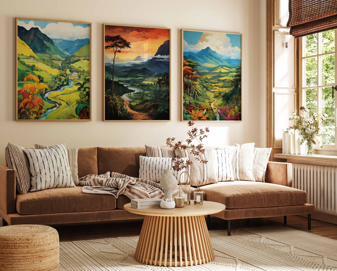 Set of 3 Colombia Poster Set, Vintage Colombian Floral Prints ...