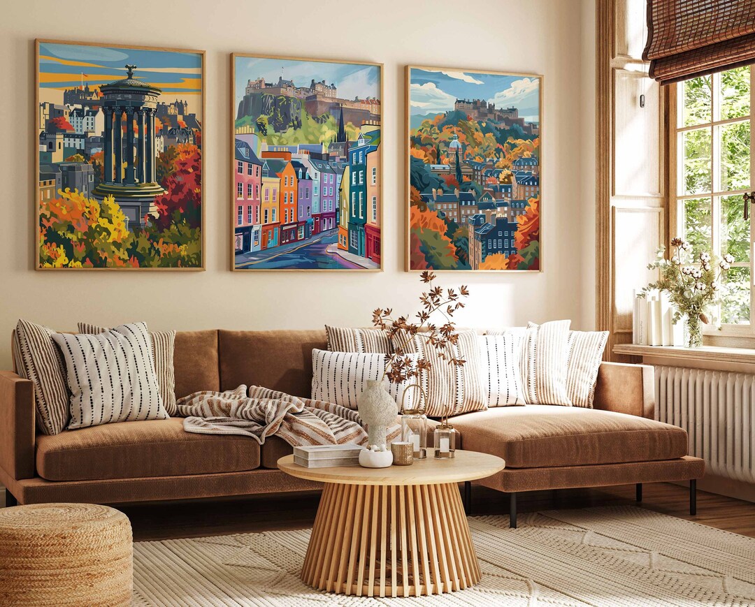 Edinburgh Set of 3 Posters, Edinburgh Travel Prints, Edinburgh Art ...