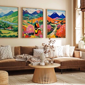 Set of 3 Chile Prints, Vintage Chile Floral Posters, Indigenous Art ...