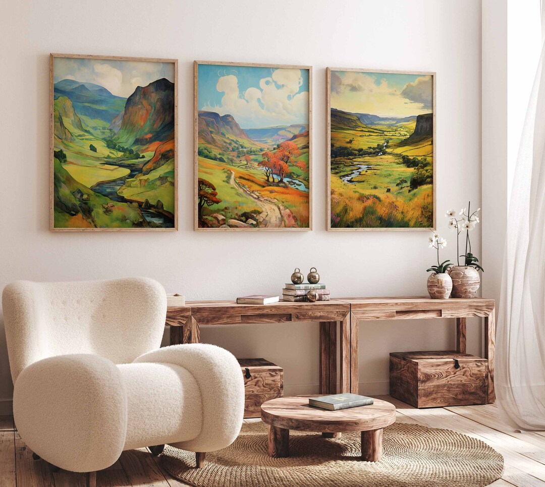 Peak District National Park Set of 3 Posters, Derbyshire UK Travel ...