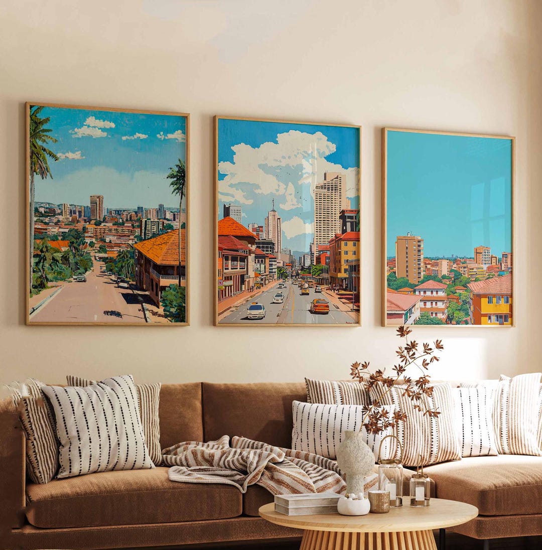Set of 3 Kampala Posters, Kampala Wall Art, Kampala Prints, Travel ...