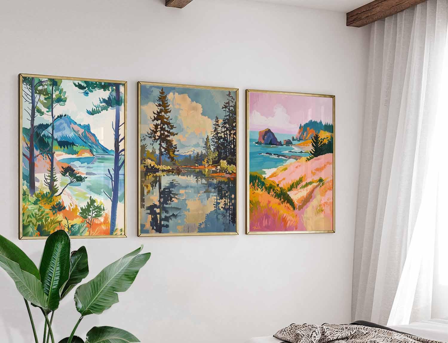 Set of 3 Oregon Posters, USA Travel Prints, Oregon Wall Art Sets ...