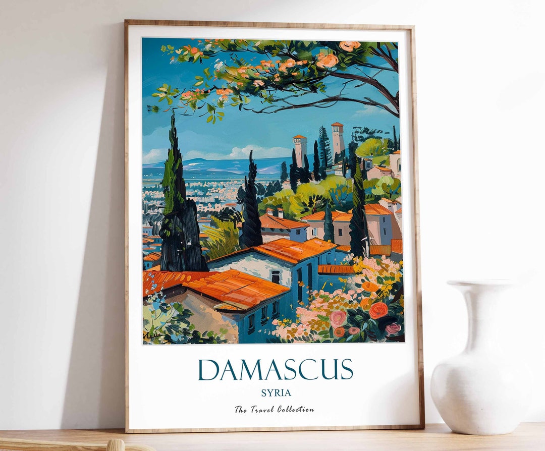 Damascus Print, Damascus Travel Poster, Middle East Travel Print ...