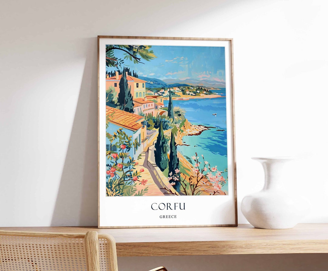 Corfu Poster, Greece Poster, Mediterranean Poster, European Poster ...