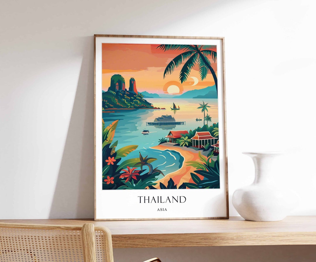Thailand Poster, Southeast Asia Poster, Bangkok Poster, Phuket Poster ...