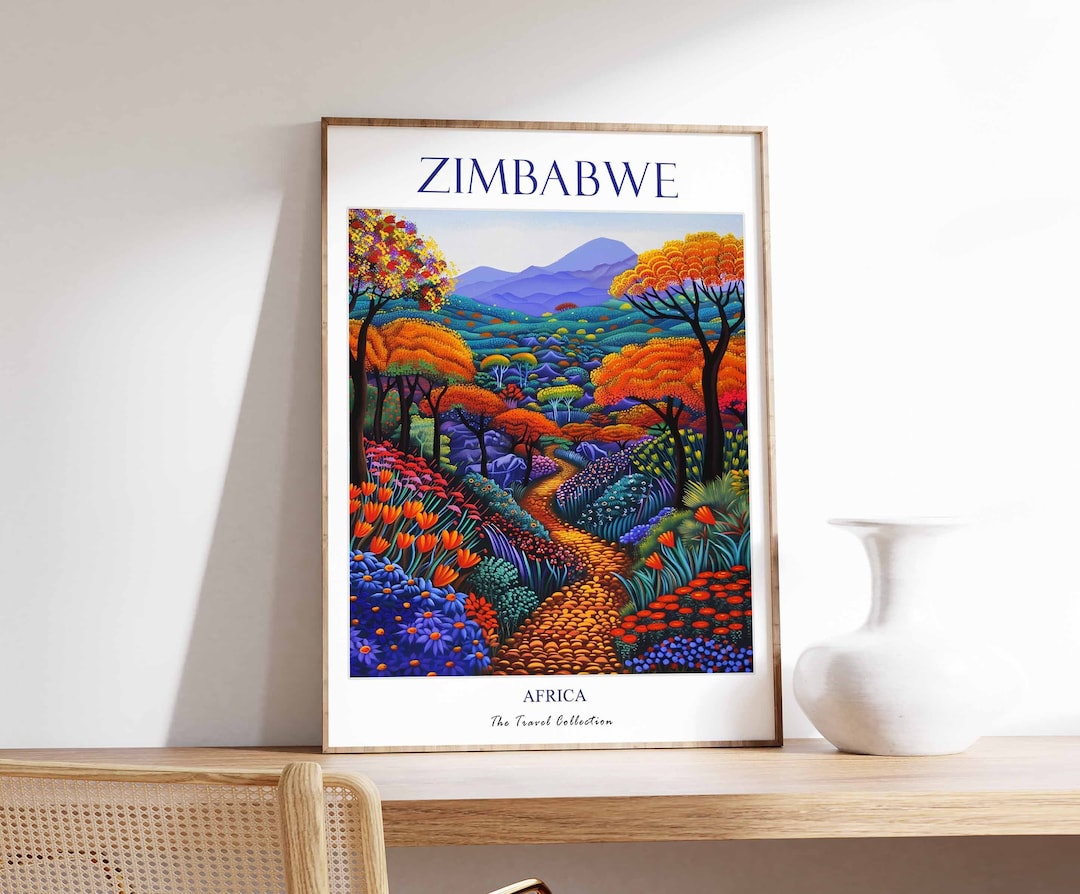Zimbabwe Poster, Africa Poster, African Print, Zimbabwe Wall Decor ...