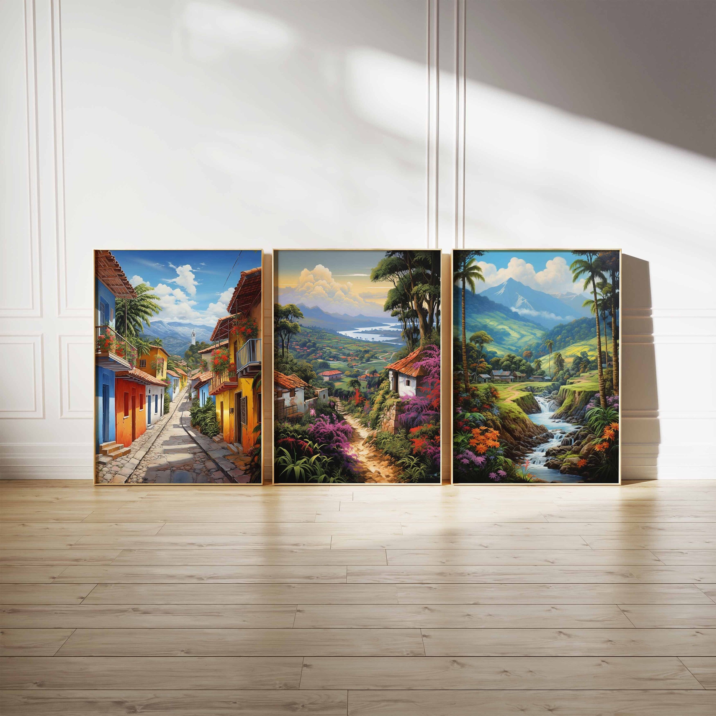 Set of 3 Colombia Poster Set, Vintage Colombian Floral Prints ...