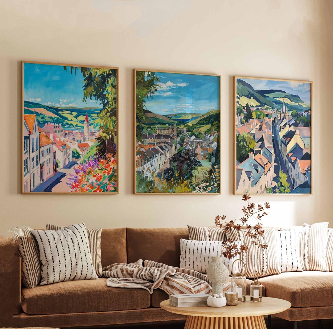 Set of 3 Peebles Posters, Scotland Wall Art Set, Peebles Travel Prints ...