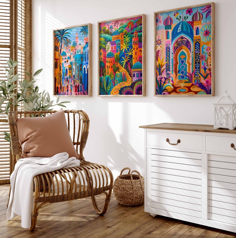 Set of 3 Morocco Posters, Moroccan Travel Prints, Islamic Travel Art ...