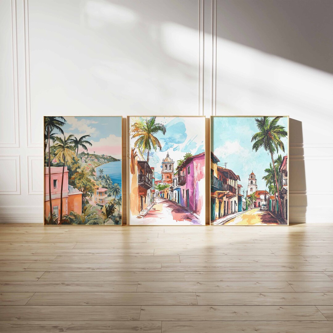 Set of 3 Dominican Republic Poster Set, Vintage Dominican Republic Art ...