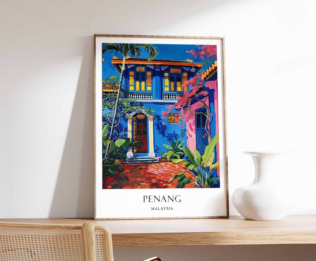 Penang Poster, Malaysia Poster, Asian Poster, Penang Travel Decor ...