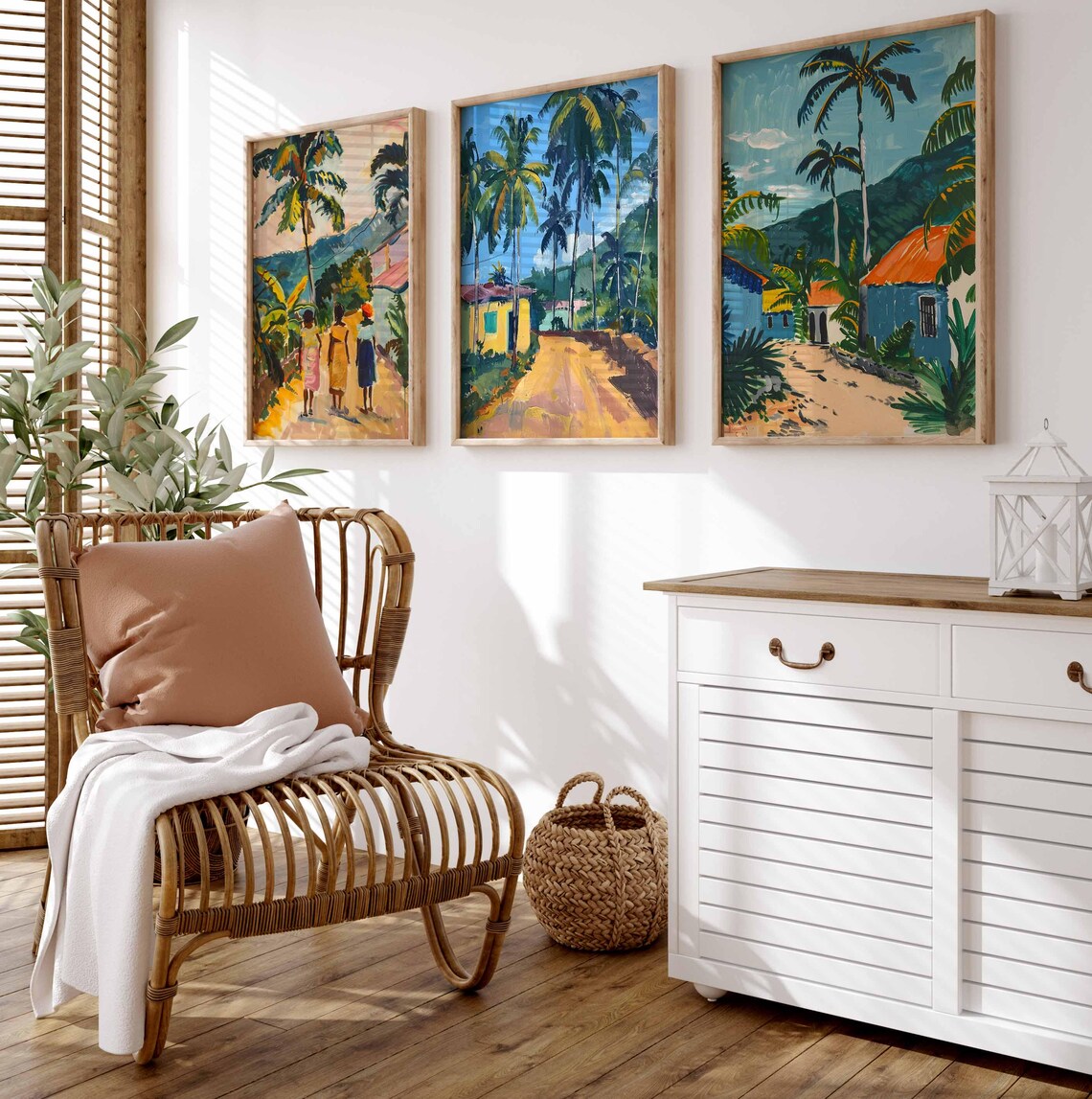 Set of 3 Haiti Posters, Haiti Travel Prints, Caribbean Wall Art Set ...