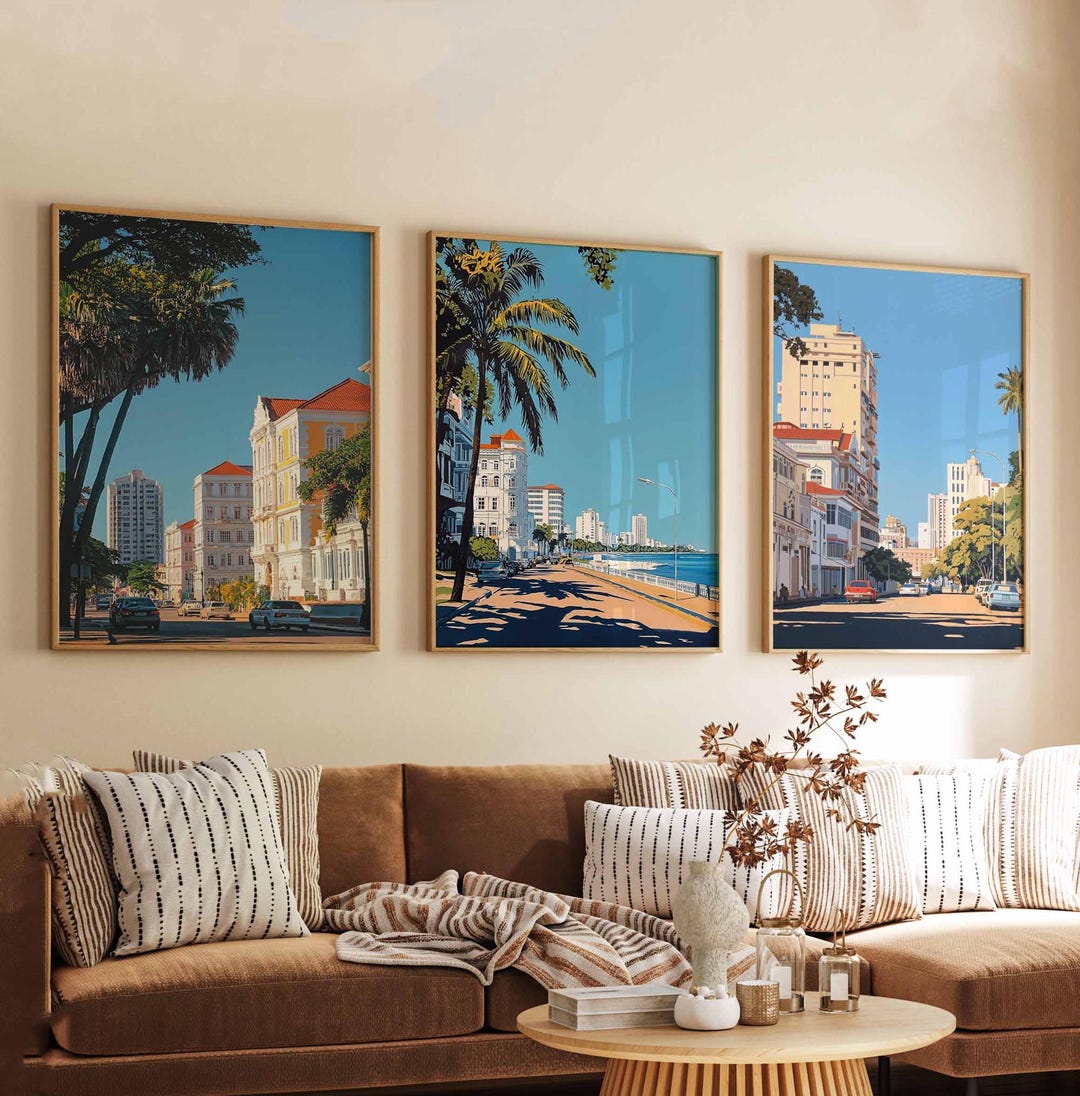 Set of 3 Maputo Posters, Maputo Wall Art, Maputo Prints, Travel Poster ...