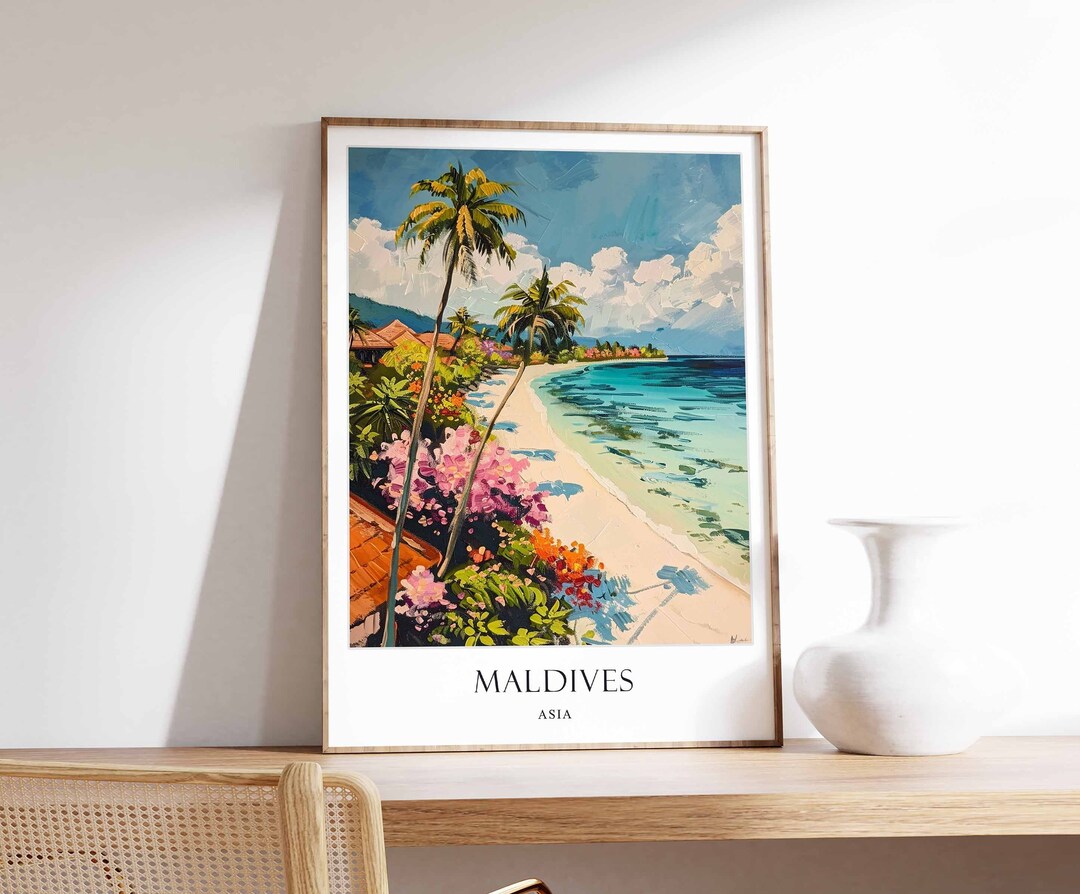 Maldives Poster, Ocean Poster, Tropical Poster, Paradise Poster, Island ...