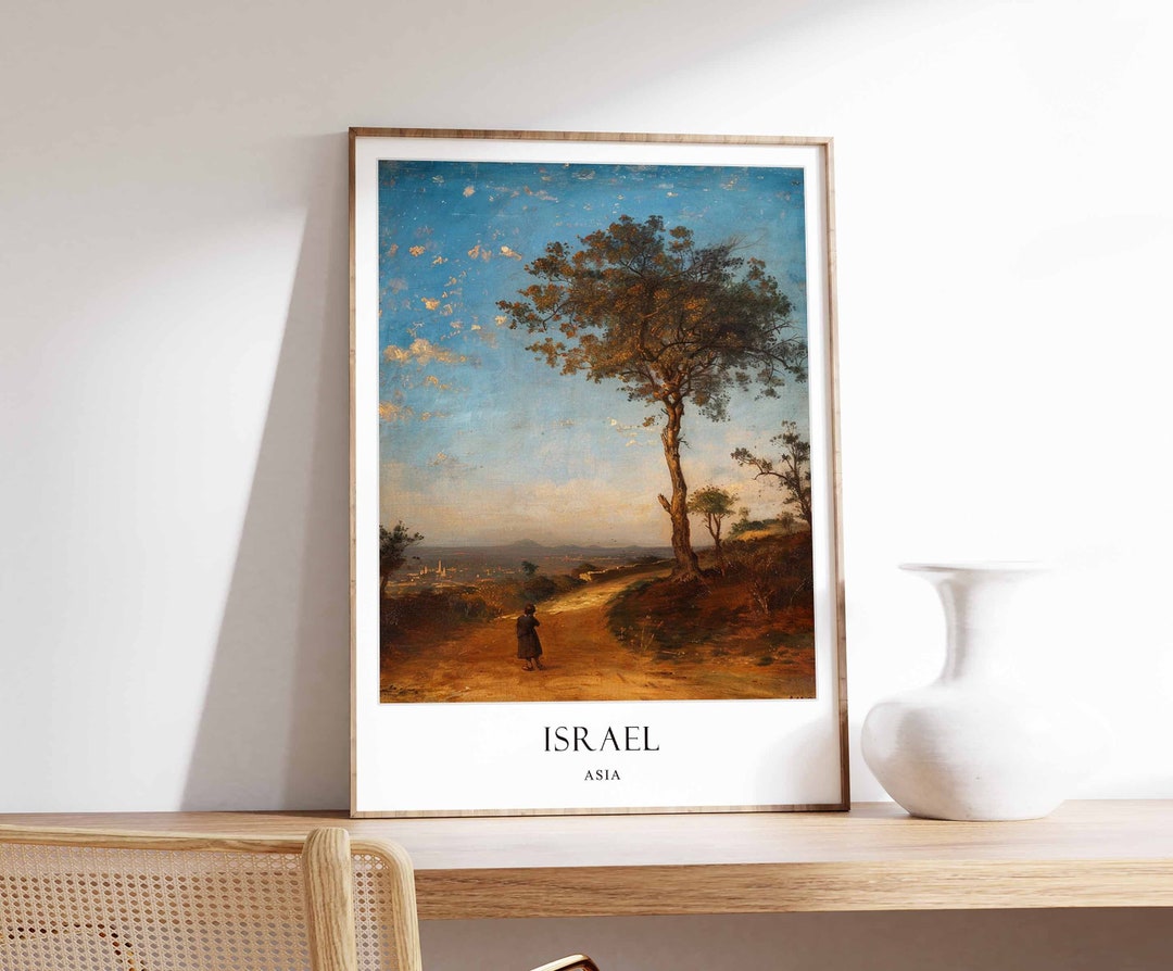 Israel Poster, Modern Israel Decor, Dead Sea Travel Art, Holy Land ...