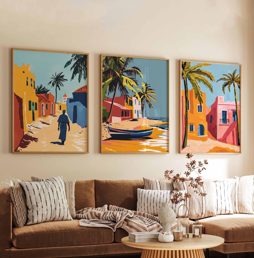 Set of 3 Senegal Posters, African Travel Prints, Senegal Wall Art Set ...