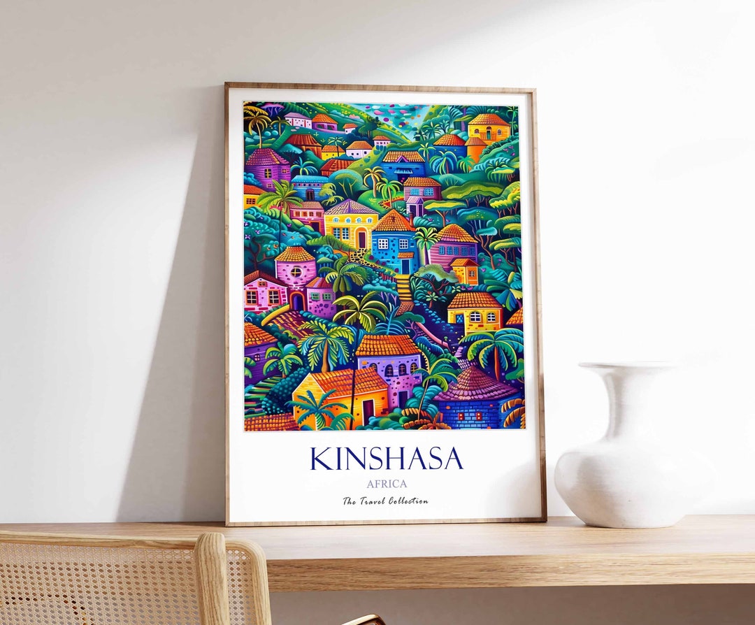 Kinshasa Poster, Congo Poster, Africa Poster, African Print, Kinshasa ...
