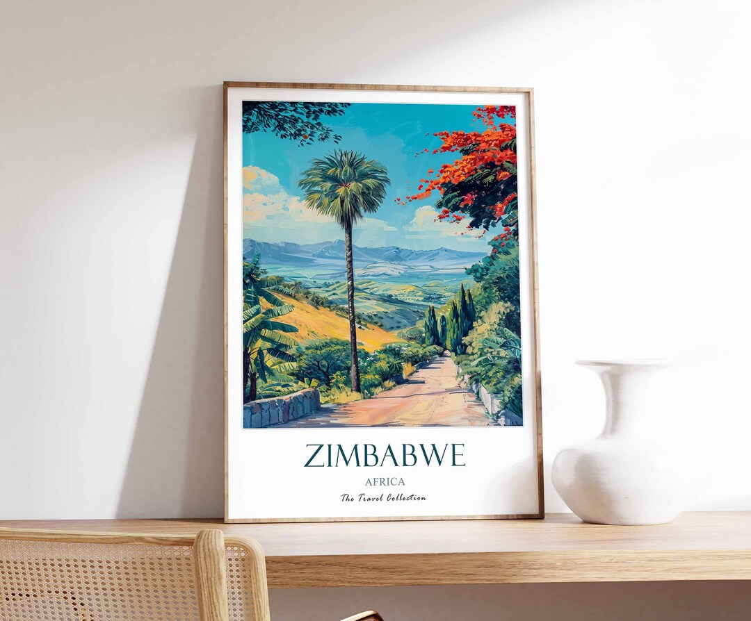 Zimbabwe Poster, Africa Poster, African Print, Zimbabwe Wall Decor ...